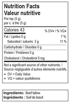 100% Grass Fed & Finished Canadian Beef Tallow (Kidney Fat) | ALLFAT